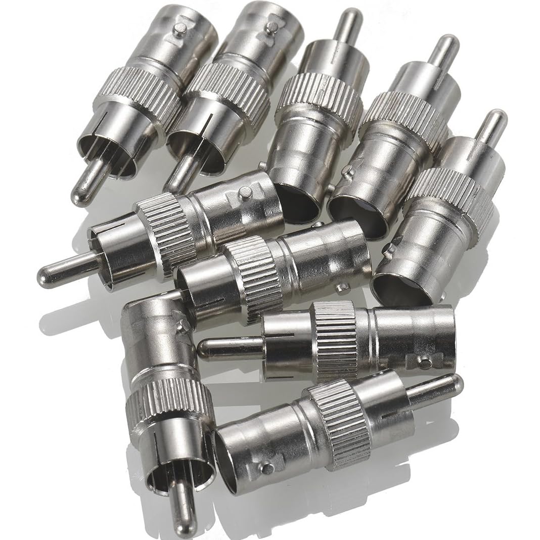 Warmstor 10 Pack BNC Female Jack to RCA Male Plug Adapter Converter Straight Connector for CCTV Security Camera
