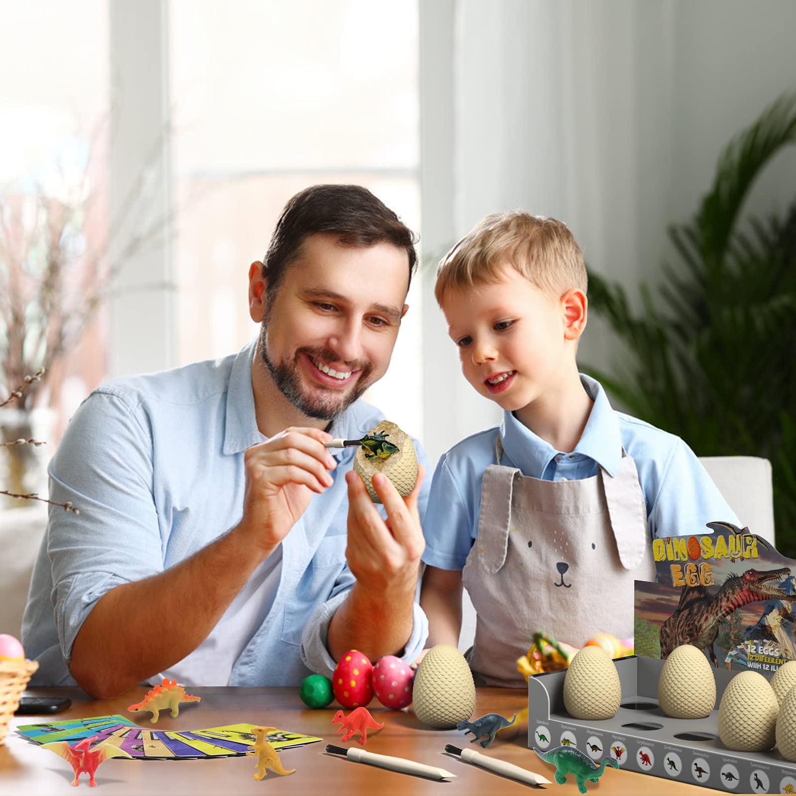 EARTH'SCODE Dinosaur Eggs, 12 Pcs Dino Eggs Excavation Dig Kit, Dinosaur Toys for Dinosaur Party Gifts for Kids 6-12 Years Old