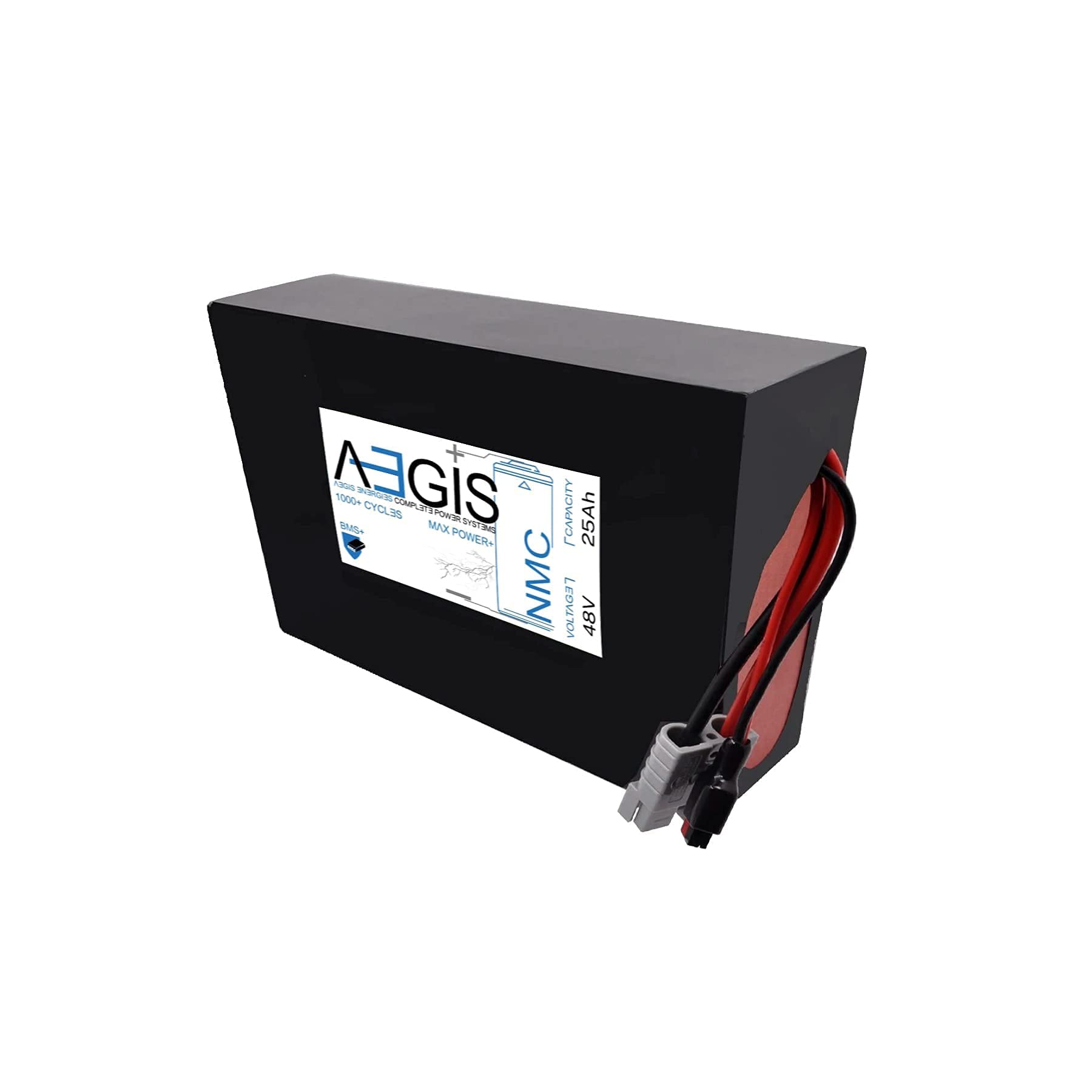 Aegis Battery 48V 25Ah (Lithium Battery + Charger) Rechargeable high-Energy Li-ion Battery (PVC) with BMS System for e-Scooters, e-Bikes