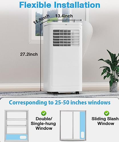 Joy Pebble Portable Air Conditioner 7900 BTU, 3in1 Portable AC with Dehumidifier & Fan, cooling for Room up to 350 sq. ft, ECO Mode, 2 Fan Speeds, 24H Timer, Remote Control