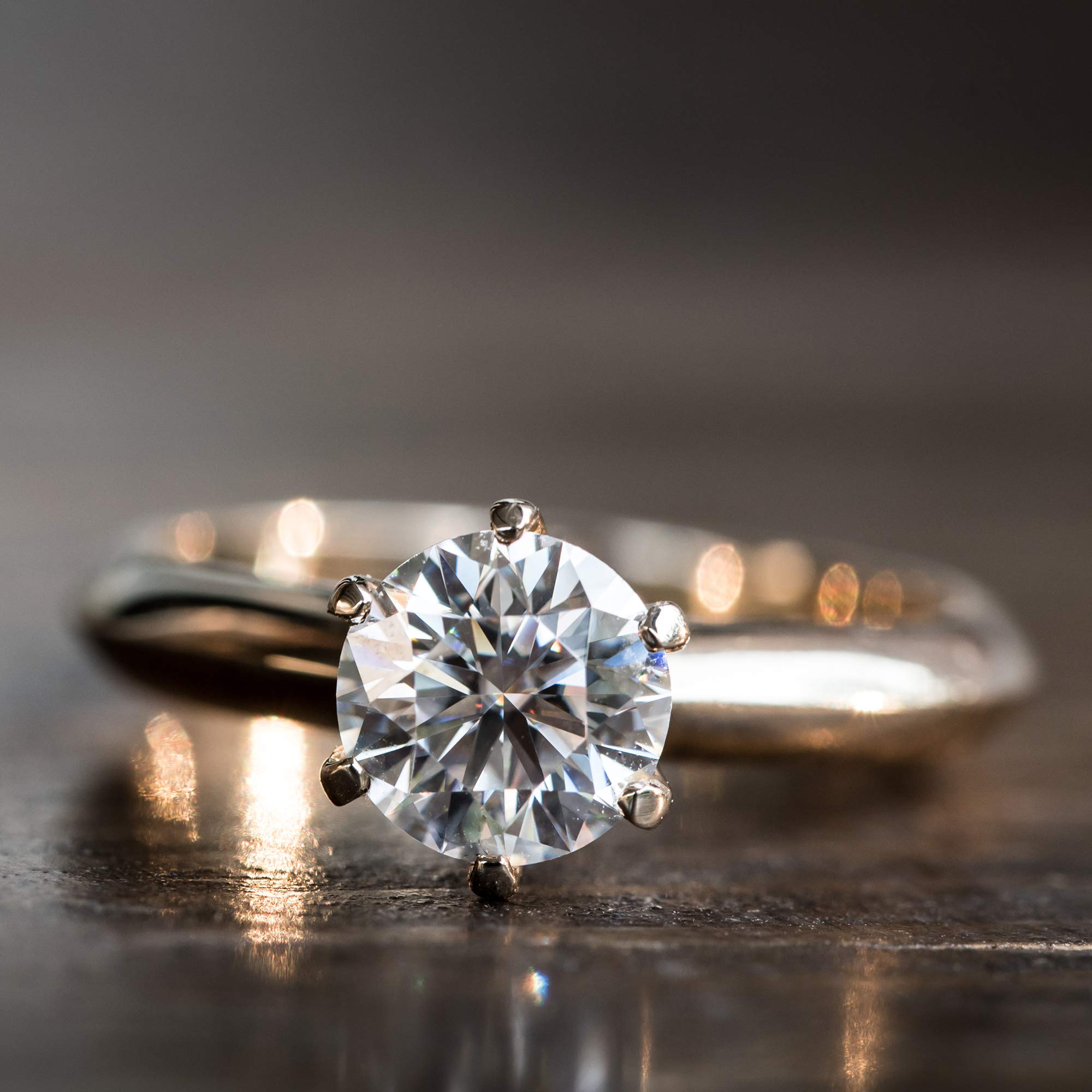 925 Sterling Silver Ring Round 1.5 carat CZ Stone 6 prong Classic Solitaire Wedding Engagement Ring 7.5MM (Size 5 to 10), 6