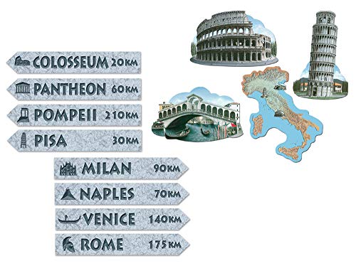 TCS Party Bundles Italian Wall Decorations 8 Piece Bundle Italy Street Signs Cutouts