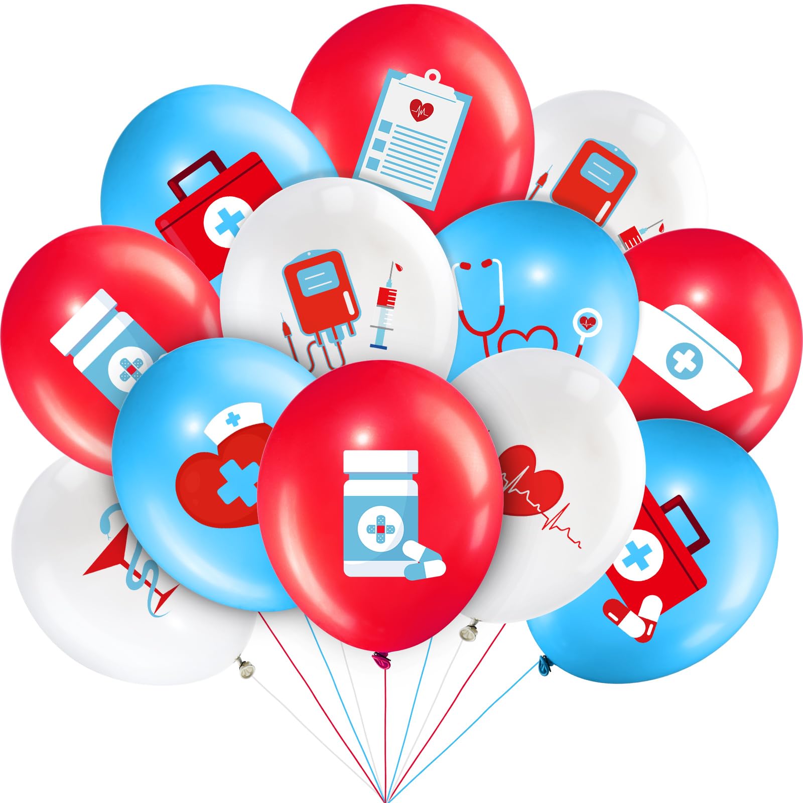 Suilung 50 Pcs Nurse Balloons 12 Inch Doctor Medical Balloons Nurse Party Decorations Nurse Appreciation Gift for Nurse BSN RN Hospital Themed Graduation Birthday Retirement Christmas Party Supplies