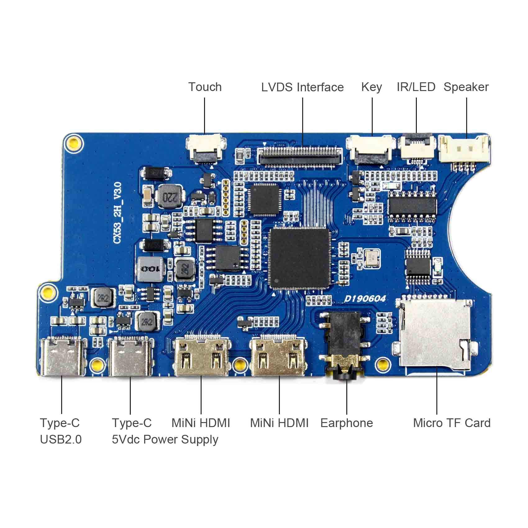 VSDISPLAY 12.3inch HSD123KPW1 1920X720 LCD Screen Work with Type C HD-MI TF Card (Micro-SD Card) LCD Controller Board, 12.3" 12.3 inch bar Screen Advertising Screen Display