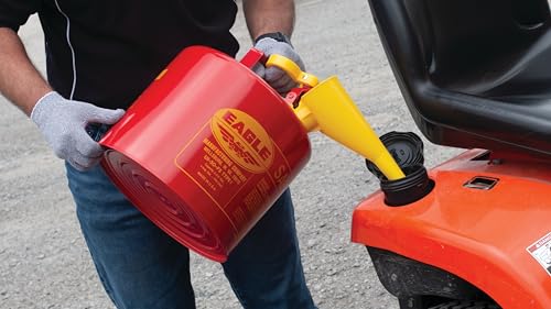 Eagle Plastic Funnel for Type I Metal Safety Cans, 5"x 7"x 12", Made of Chemically Resistant High-Density Polyethylene, Yellow, Made in The USA, F15FUN