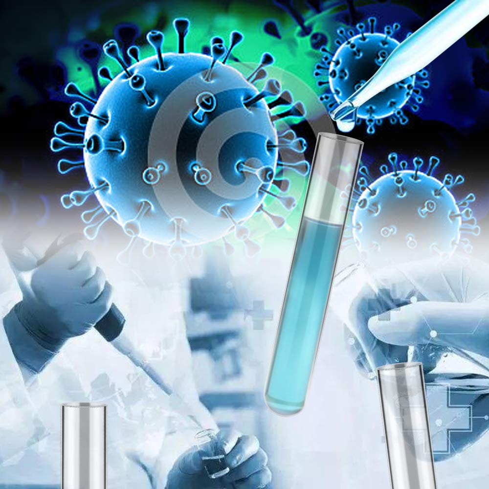 WYKOO 50 Pcs 13ml Clear Plastic Test Tubes with Blue Cap, 16x100mm Vials Container Sample Tubes for Liquid, Scientific Experiments, Craft, Party Supplies, Candy Storage, Home Decoration