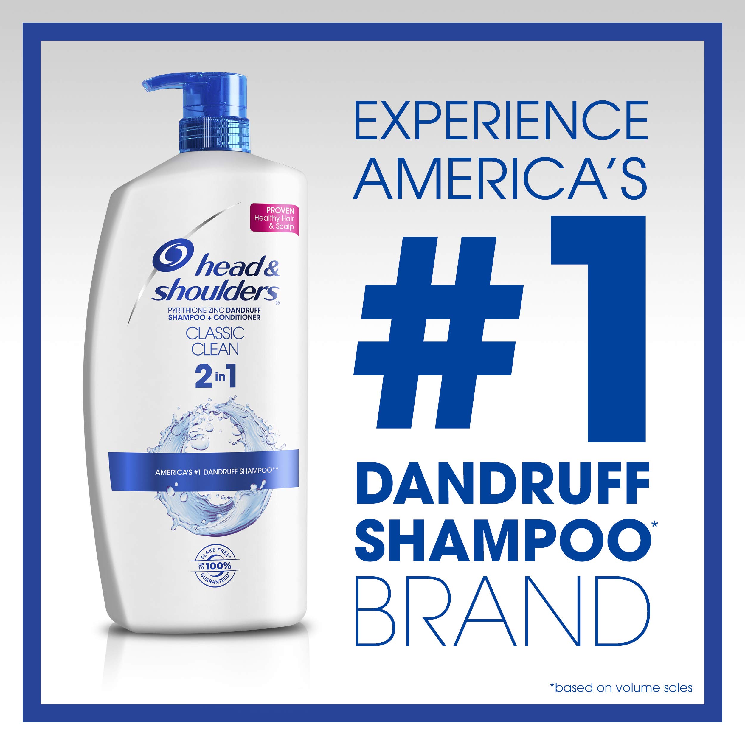 Head and Shoulders Classic Clean Anti-Dandruff 2 in 1 Shampoo and Conditioner, 32.1 fl oz