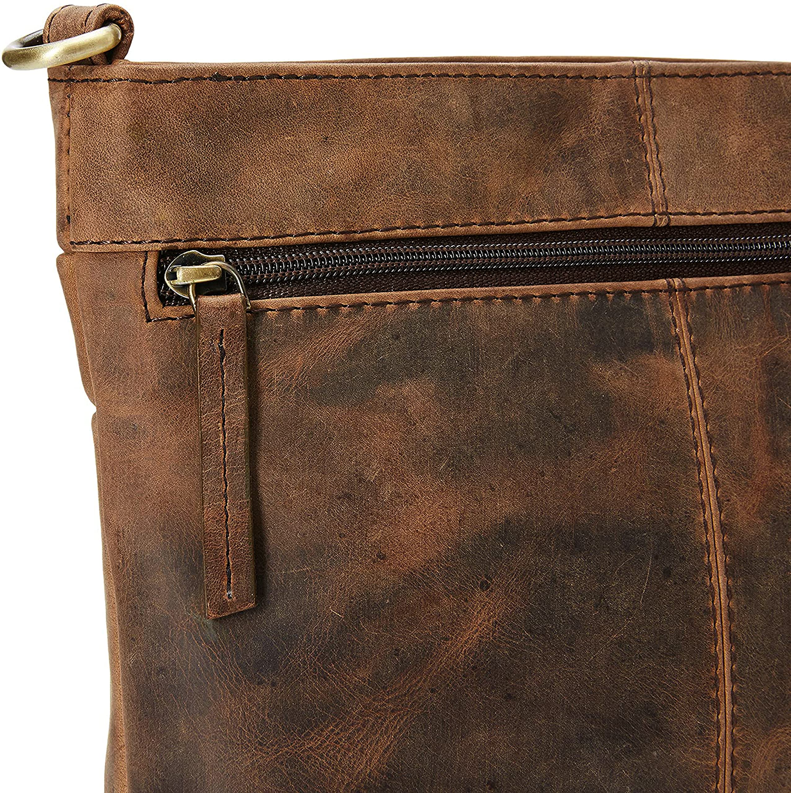 CREATIVE LEATHER ART Women's 11" Inch Leather Purse | Buffalo Leather Purse | Leather Purse | Leather Cross-body Bag | Leather Tote Bag | Leather Handbag