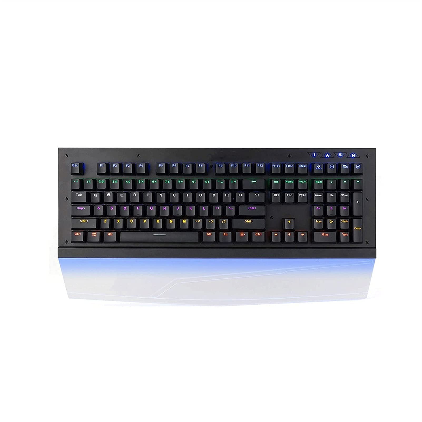 XYLXJ Mechanical Gaming Keyboard LED Backlit Wired Keyboard with Blue Switches for Windows Gaming PC (108 Keys, Black)
