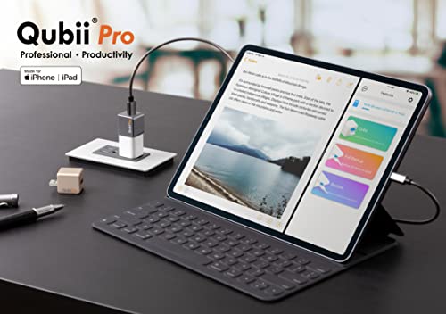 MAKTAR Qubii Pro USB-A Flash Drive, Auto Backup While Charging, MFi Certified Compatible with iPhone/iPad, Memory Stick iPad External Photo Storage for MacBook/Laptops/PC Photo Stick