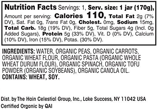 Earth's Best Organic Stage 3 Baby Food, Spring Vegetables and Pasta, 6 oz. Jar