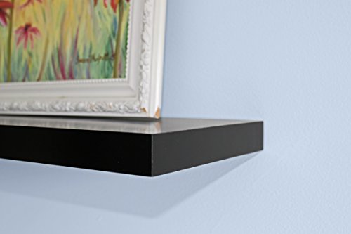 InPlace Shelving, Black, 9084674 Slimline Floating Wall Mountable Shelf with Invisible Brackets, 47.24 Inch Wide by 7.75 Deep by 1-Inch High, 47.24 in W x D x 1 in H