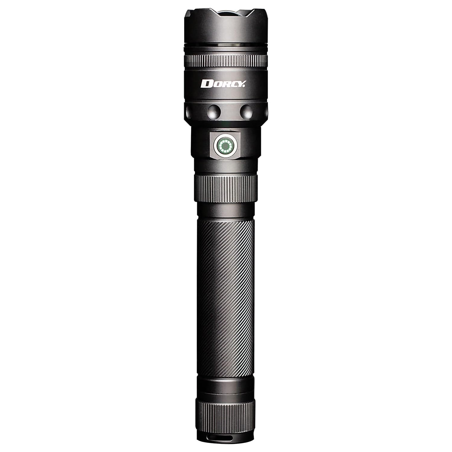 Dorcy 41-2611 4,000-Lumen Pro Water-Resistant Aluminum LED Rechargeable Flashlight with Built-in Power Bank,Gray