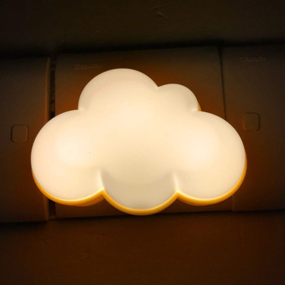 WIROJ Baby Night with Light Sensor Plug in Intelligent Soft LED Wall Nursery Lamp LED Cloud Nightlight for Kids for Children’s Bedroom Hallway for Baby Nursery Child Room