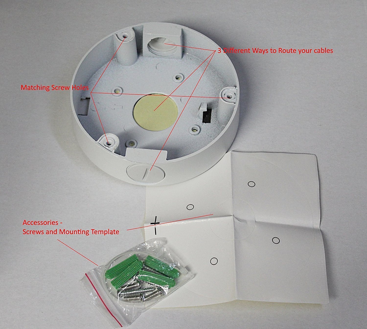 KENUCO Junction Box/Mounting Base Hik-compatible Turret Camera DS-2CD23x2 (10 Pack, White)