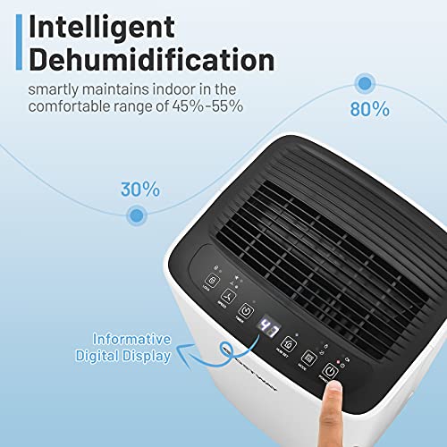COSTWAY Dehumidifier for Large Room and Basements, 1500 Sq. Ft Portable 24 Pints Dehumidifier with 3 Modes, 2 Speeds, 12H Timer, Auto or Manual Drainage, 0.5 Gallon Water Tank, 4 Wheels for Home and Basements