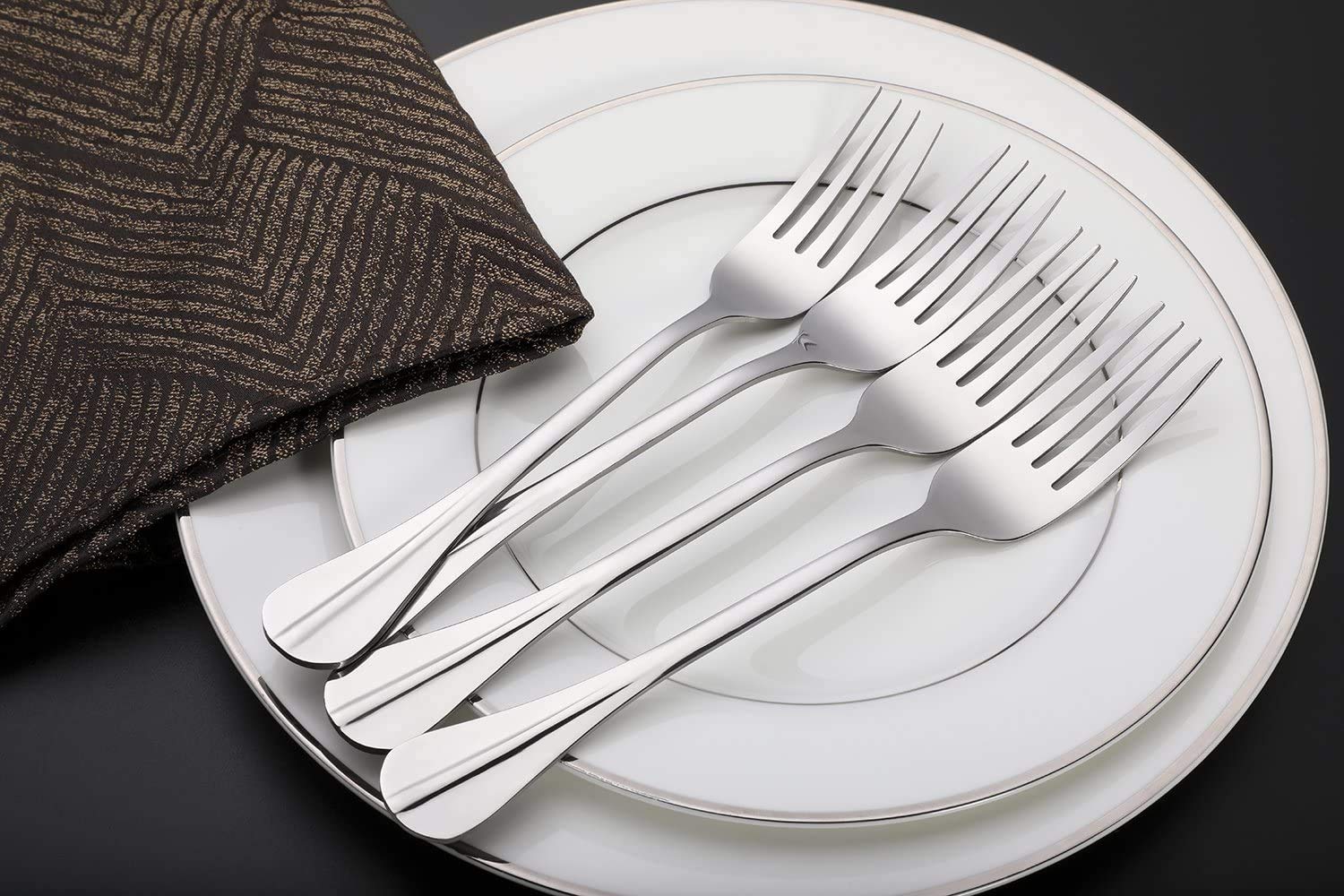 ANFIMU Set of 15 - Stainless Steel Restaurant & Hotel Quality Elegance Dinner Forks
