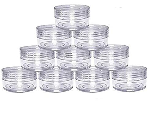 JOYWEE 10gram/10ml Round Clear Empty Container Jars with Clear Screw Lids Bulk for Lip Balms, Makeup Samples - BPA Free (40 Pack, Clear)