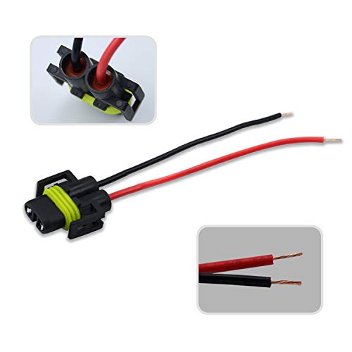 iBrightstar H11 H9 H8 880 881 Female Adapter Wiring Harness Sockets Wire for Headlights or Fog Lights