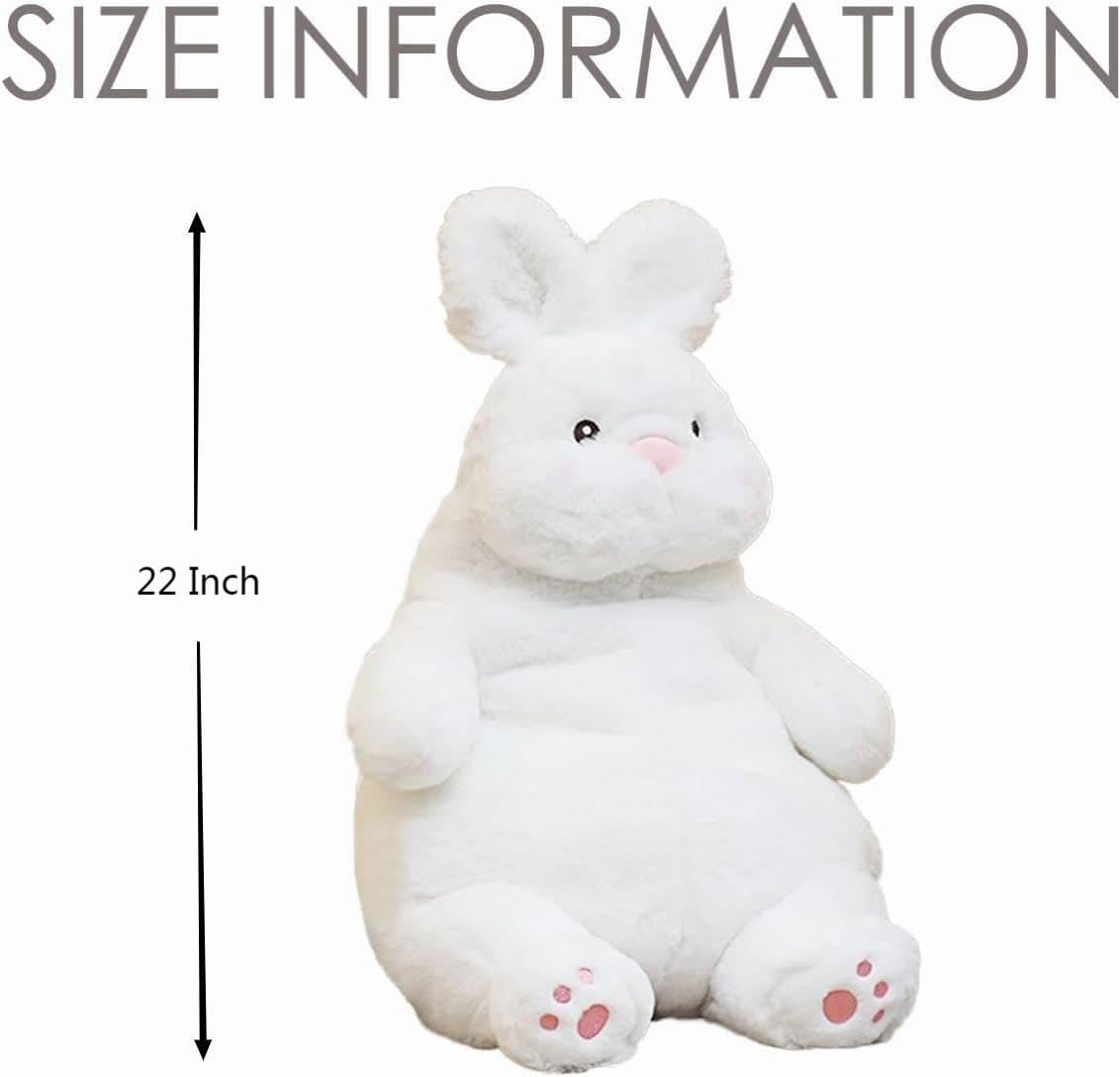 ARELUX 22in Large Bunny Plush Stuffed Animal Hugging Pillow:Soft Giant Sleeping Body Warm Fluffy Pillow Adorable Chubby Bunny Plushie Toy Creative for Friends Dormitory