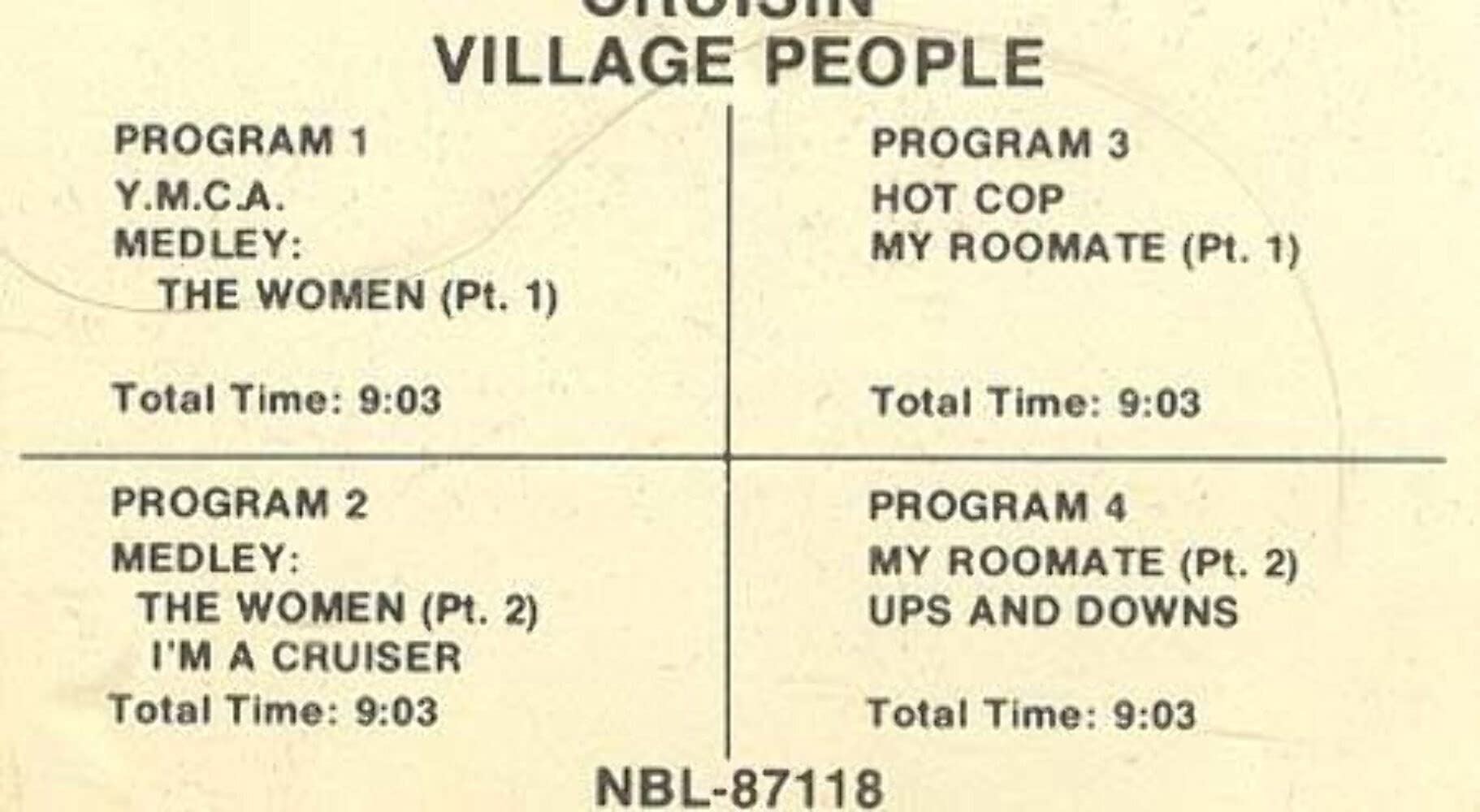 VILLAGE PEOPLE: Cruisin' -34391 8 Track Tape