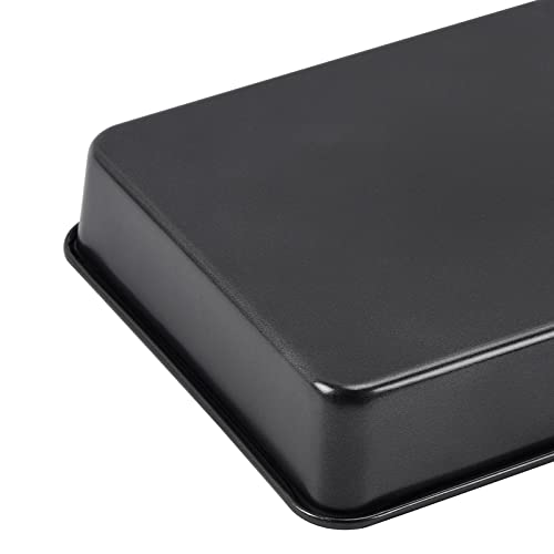 CAMOFOXIN Nonstick Roasting Pan, Deep Baking Pan Set, Large Cake Pan Sets for Oven, 3-Piece Brownie Pan (Black)