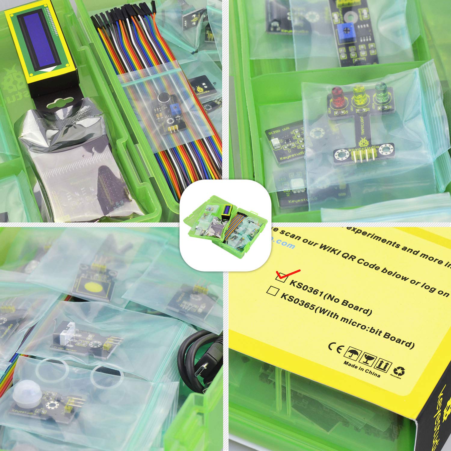 KEYESTUDIO 37 Sensors in 1 Box Starter Kit for BBC Micro bit with Tutorial (Without Microbit Board), Compatible with V1.5, V2 Microbit Sensor Kit Accessories Programming Electronics for Teens Adults