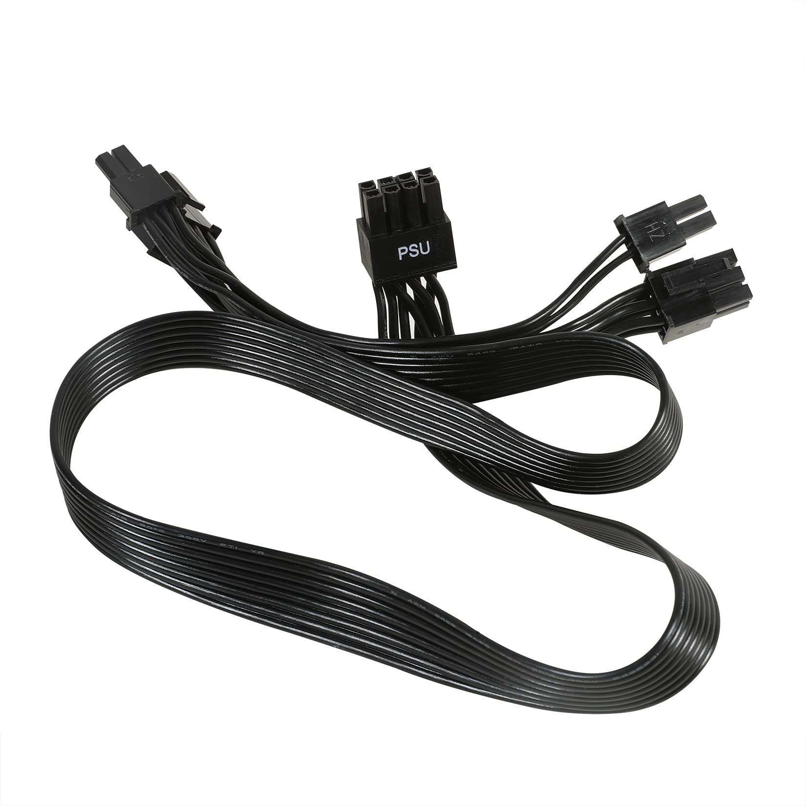 Certusfun PCIE Cable for EVGA, 65CM Male to Male 8 Pin to Dual 6+2 Pin GPU Power Cable for EVGA G+ G2 G3 G5 G6 GA GM GT P2 P3 P5 P6 P+ T2 T3 (65cm+15cm)
