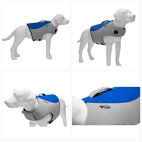 Dog Life Jacket, Sport Style Dog Float Coat with Excellent Buoyancy, Stylish Dog Swimming Safety Vest with Rescue Handle for Small Medium Large Dogs Blue M