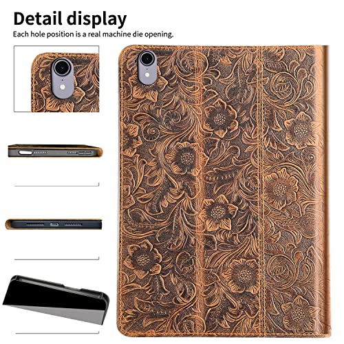 Gexmil for Ipad Mini 6 CASE 8.3 inch Case 2021,Genuine Leather Ipad Mini 6th Generation Cover,Made from Real Leather Cowhide(Brown)