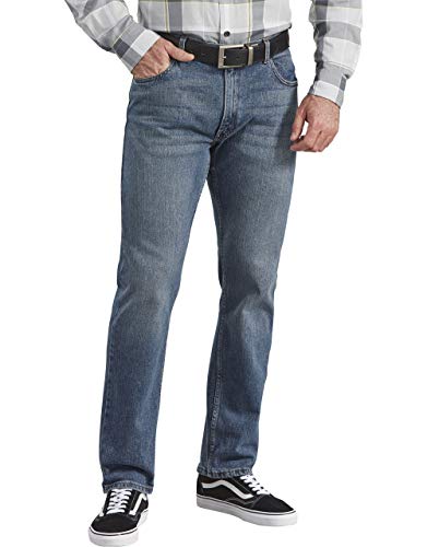Dickies Men's Regular Straight 5-Pocket Jean, Medium Wash Stretch Indigo, 32Wx34L