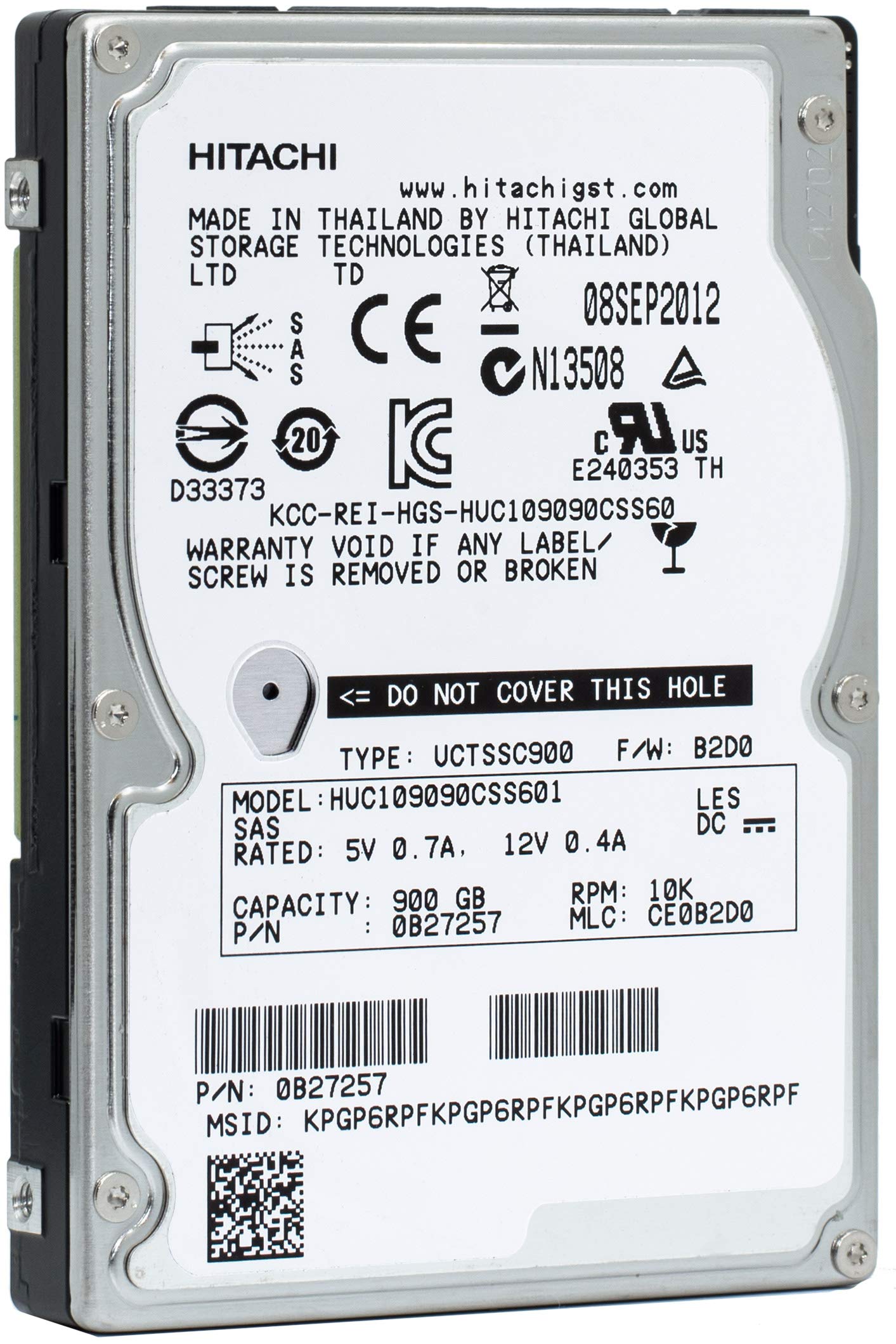 HGST 900GB 10000RPM SAS TCG Ultrastar C10K900, HUC109090CSS601 (Ultrastar C10K900)