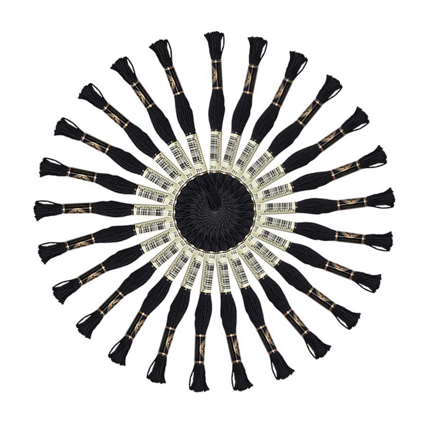 Acrice 25 Skeins White Embroidery Floss Black Embroidery Threads Cotton Cross Stitch Threads for Friendship Bracelet String and DIY Embroidery Project (25 Skeins White)