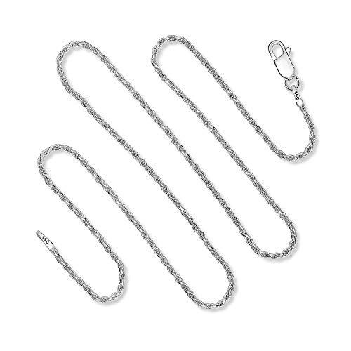 925 Sterling Silver 1.5MM Rope Chain Lobster Claw Clasp 20"