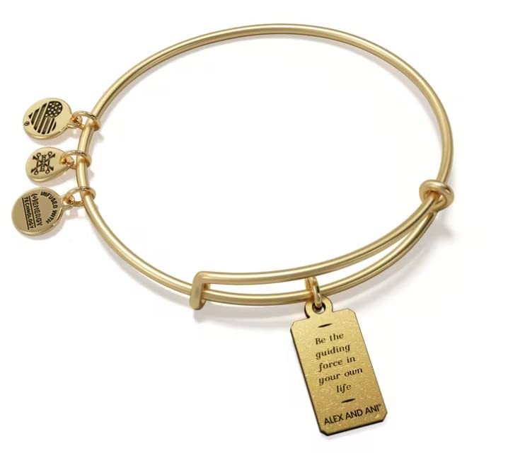 Alex and Ani Path of Symbols Expandable Bangle for Women, Intuition Moon Oracle Charm, Rafaelian Gold Finish, 2 to 3.5 in