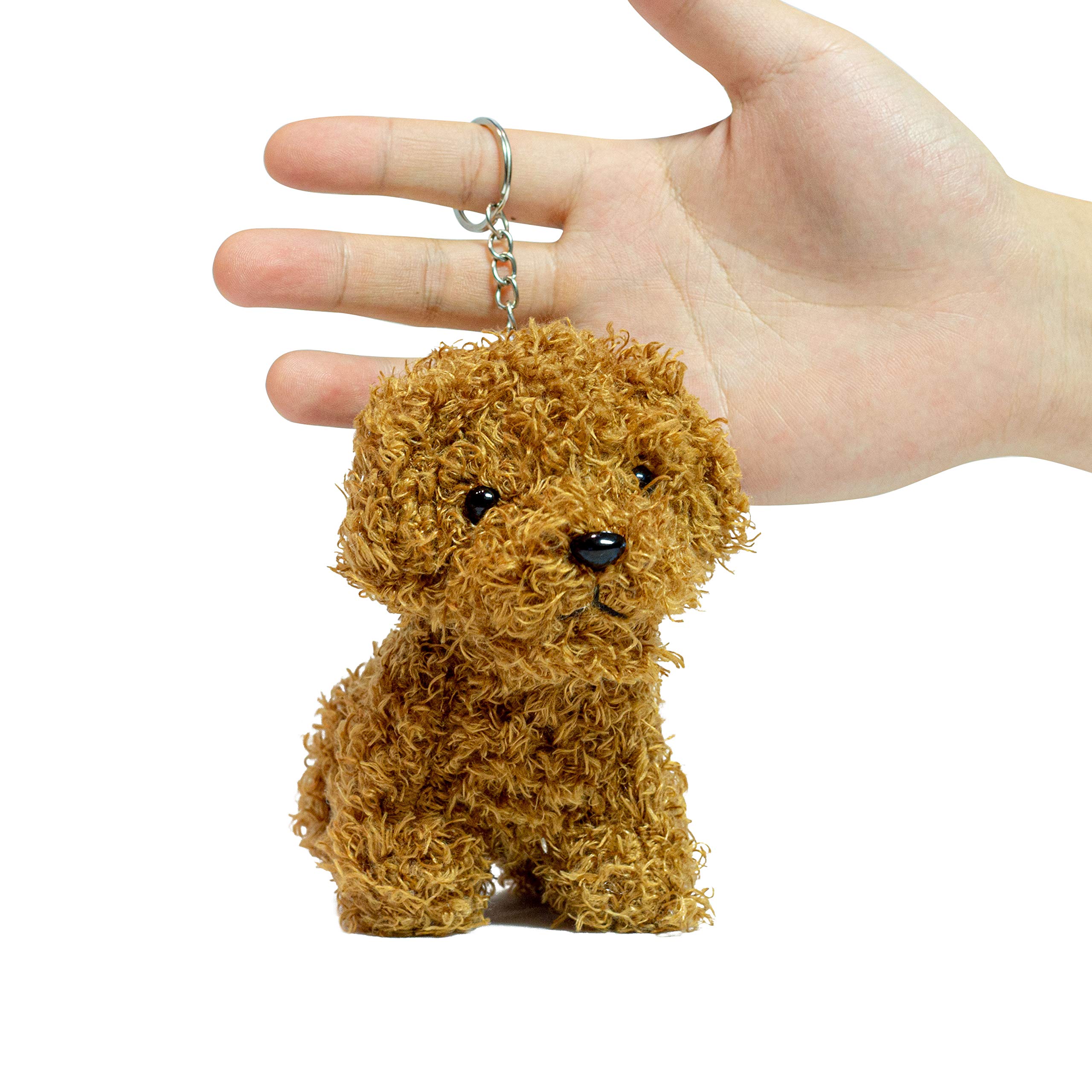 Cute Stuffed Animal Dog Anime Plush Key Chain, Fashion Accessory Backpack Clips, Kindergarten Gift, Handbag Pendant, 5 inch (White)