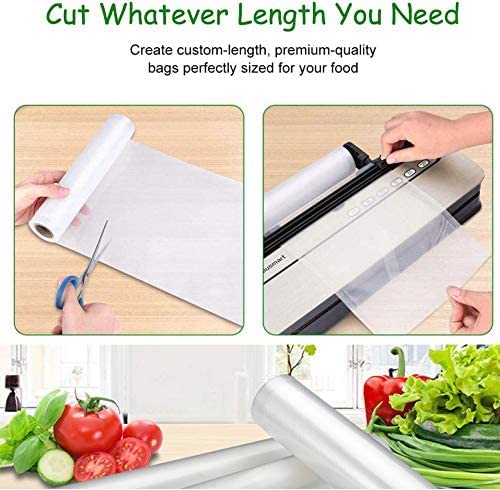 Vacuum Sealer Bags, GECHSAN Food Storage Vacuum Sealing Plastic Packaging Bags, 5 Pack(6" x 20'/ 8" x 20'/ 11" x 20') Heavy Duty Vacuum Seal Bag Rolls, Great for Sous Vide or Meal Prep, Work with Vacuum Sealer, BPA Free.