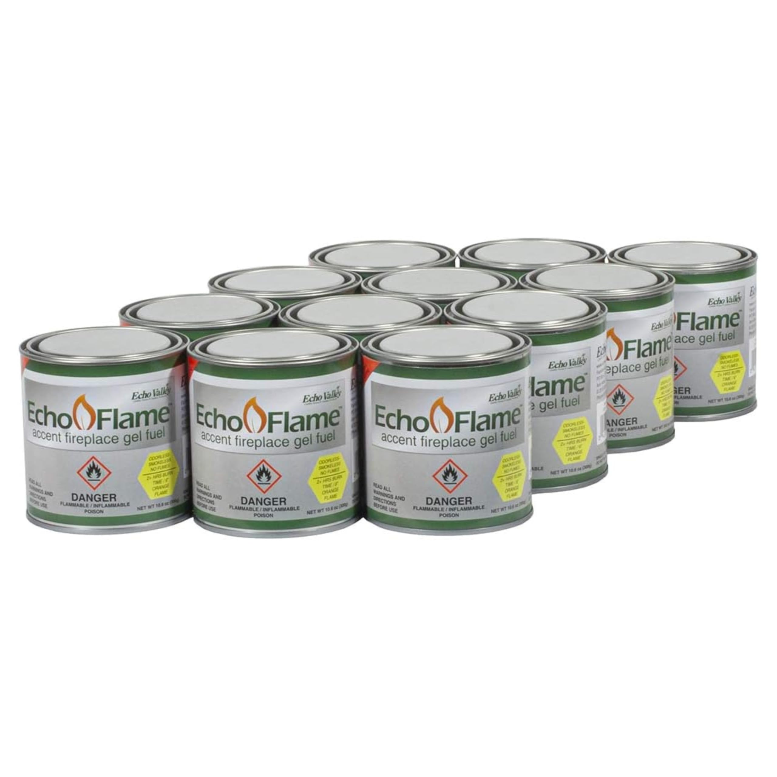 Echo Valley EchoFlame Gel-Fuel for Indoor/Outdoor Fireplaces (Pack of12)