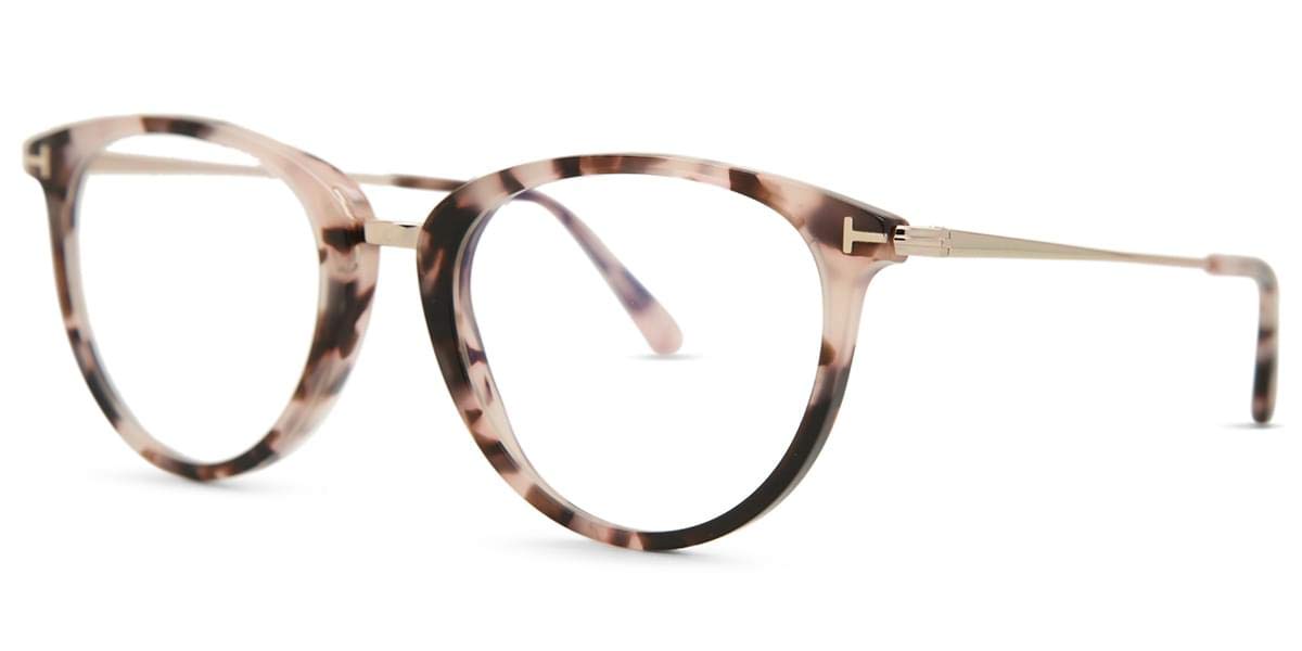 Eyeglasses Tom Ford FT 5640 -B 055 Shiny Pink Vintage Havana W. Rose Gold Temple