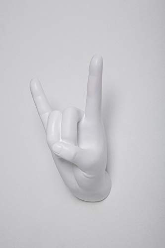 Interior Illusions Rock on Hand Wall Hook - White
