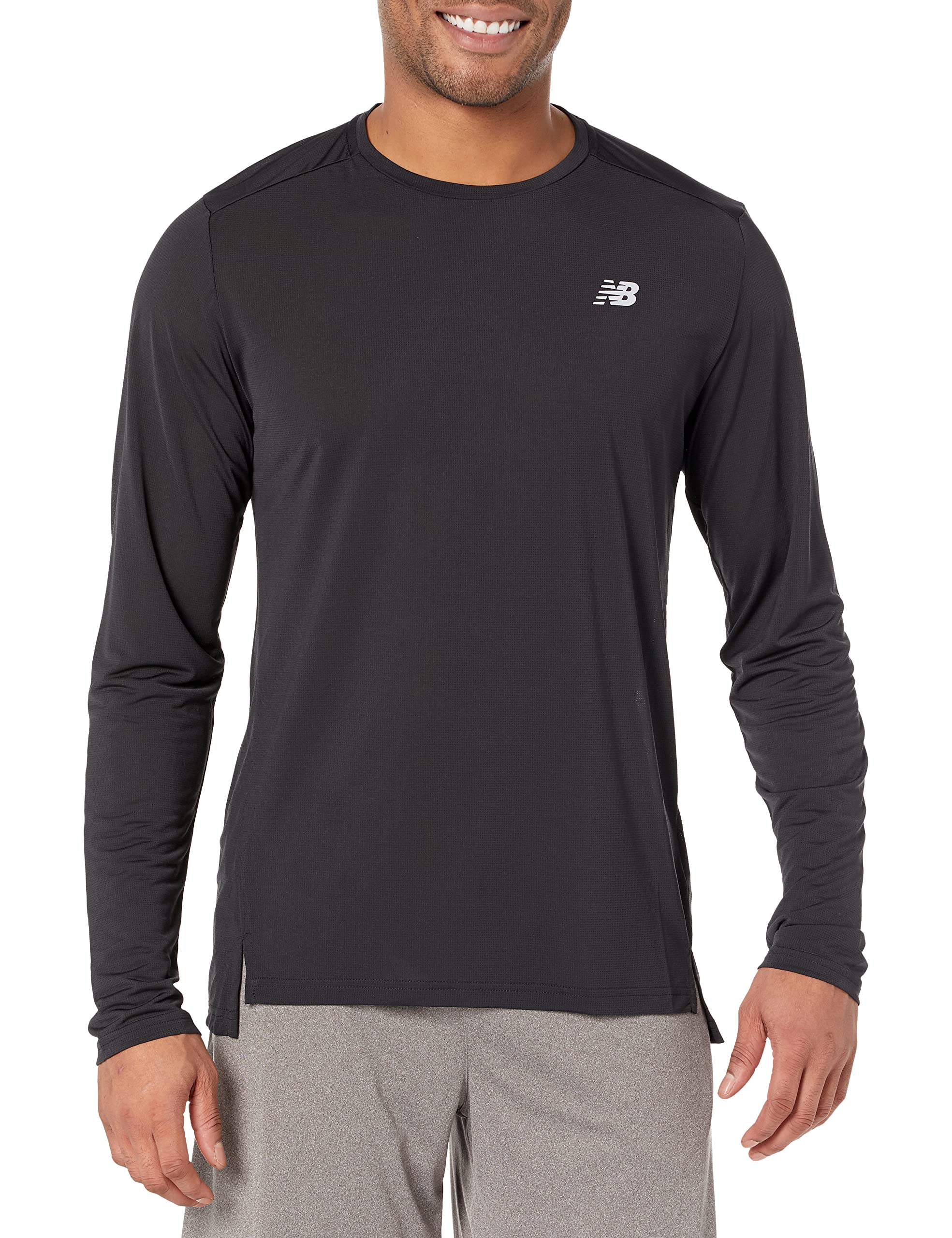 New Balance Men's Accelerate Long Sleeve 22, Black, Medium