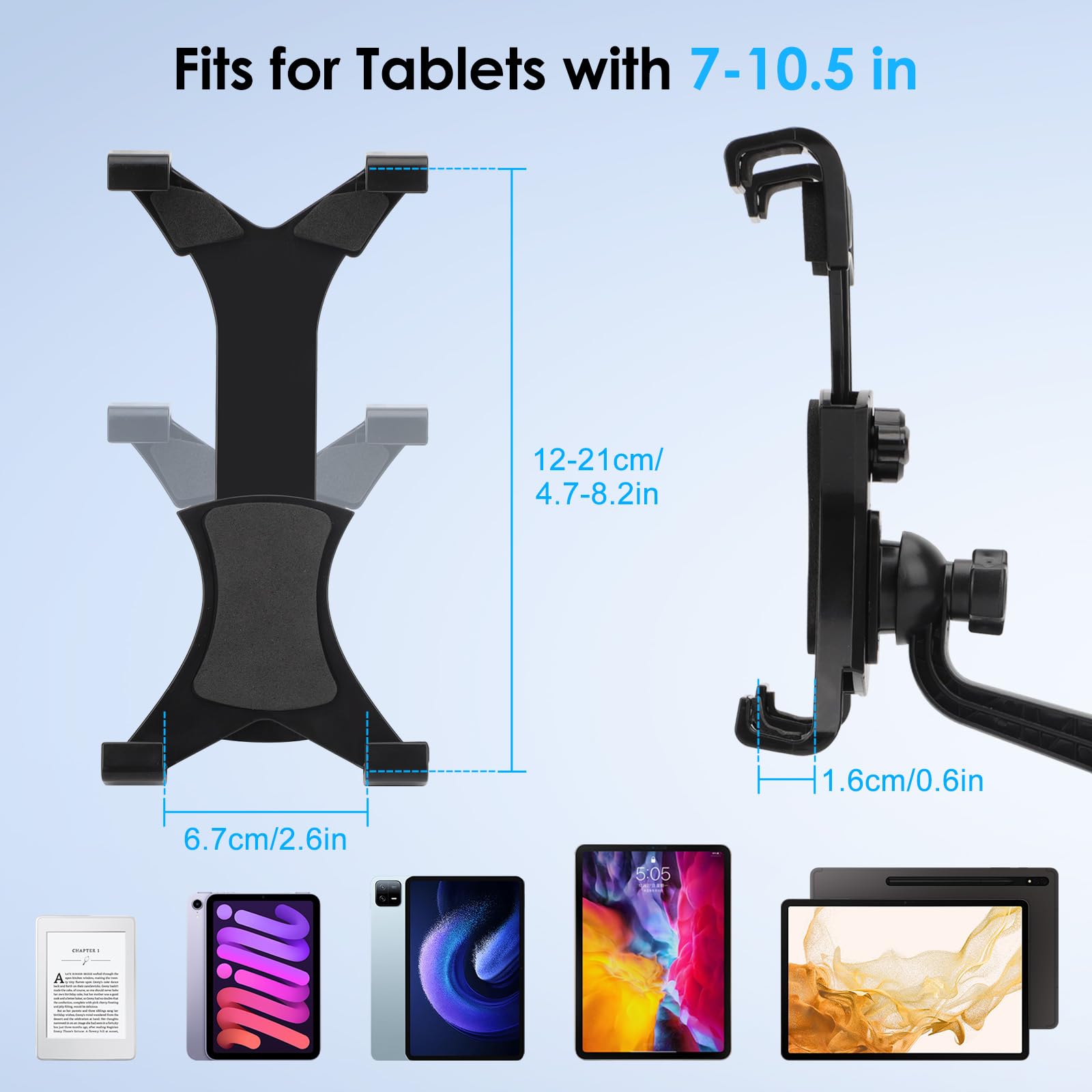 Linkstyle Car Tablet Holder, Suction Cup Car iPad Holder Dashboard Windshield Tablet Car Mount for 7-10.5in Tablets