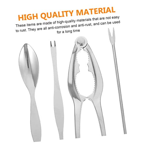 DOITOOL 1 Set Crab Eating Tool Oyster Crackers Stainless Steel Bottle Opener Stainless Steel Scissors Crab Leg Seafood Forks Picks Crab Legs Opener Stainless Steel Tools Crab Scoop Crusher