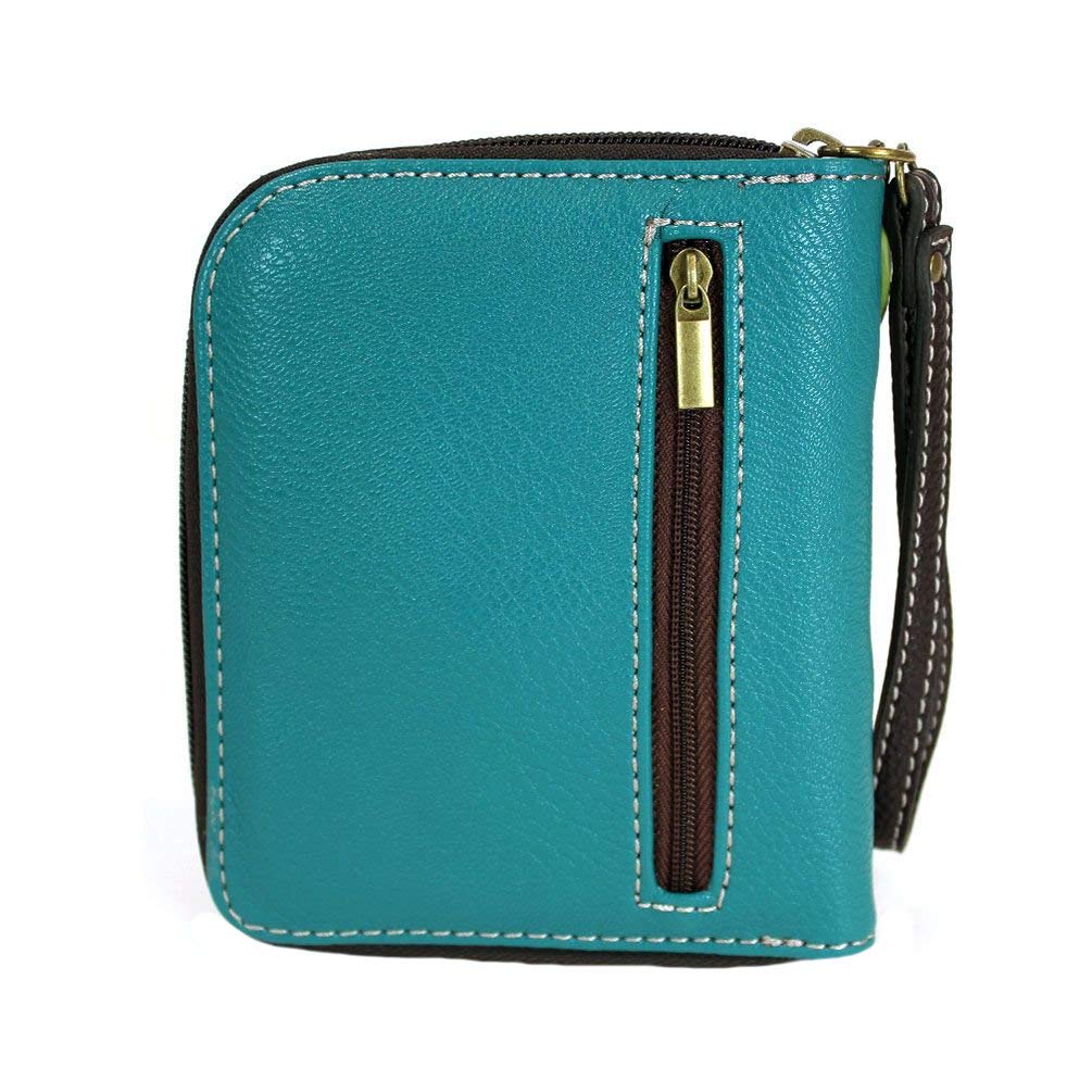 Chala Group Frog Zip-Around Wallet/Wristlet, Gift for Frog Lovers, Turquoise, 5" x 6" x 1"