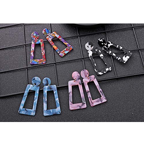 Acrylic Dangles Drop Earrings For Women And Girls Resin Lightweight Statement Stud Earrings(Multicolor)