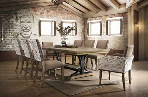 Roundhill Furniture Birmingham Dining Set, One Size, Driftwood Finish