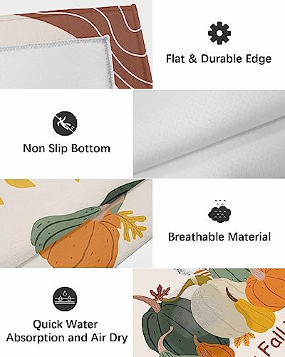 Fall Thanksgiving Outdoor Rug for Patio, Large Floor Mat Happy Y'all Boho Style Pumpkin Non Slip Area Rug Rubber Backing Quick Dry Clearance Carpet for Camping Rugs, Garden, Lawn, Deck, Porch, 6' x 9'