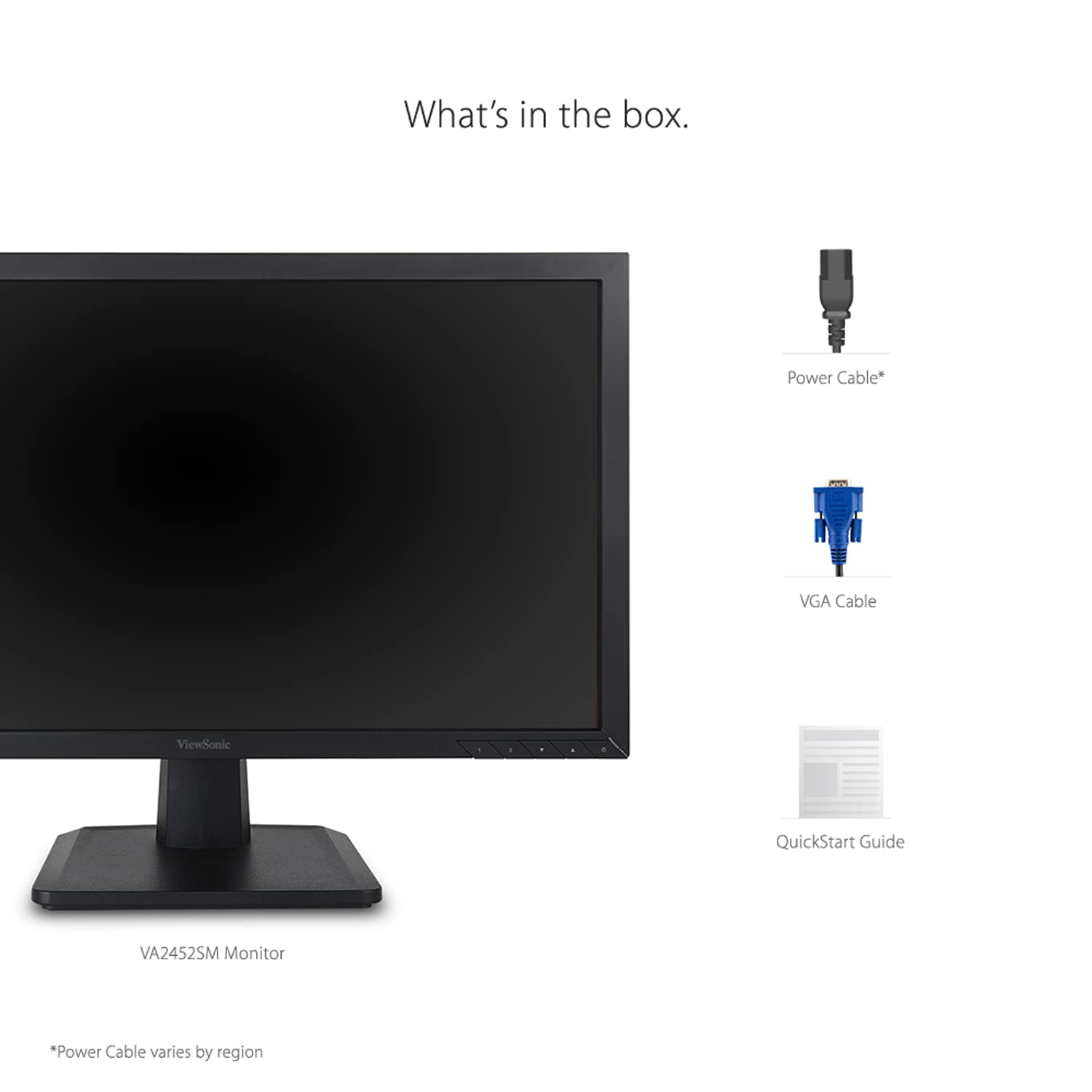 ViewSonic VA2452SM 24 Inch 1080p LED Monitor DisplayPort DVI and VGA Inputs for Home and Office Black
