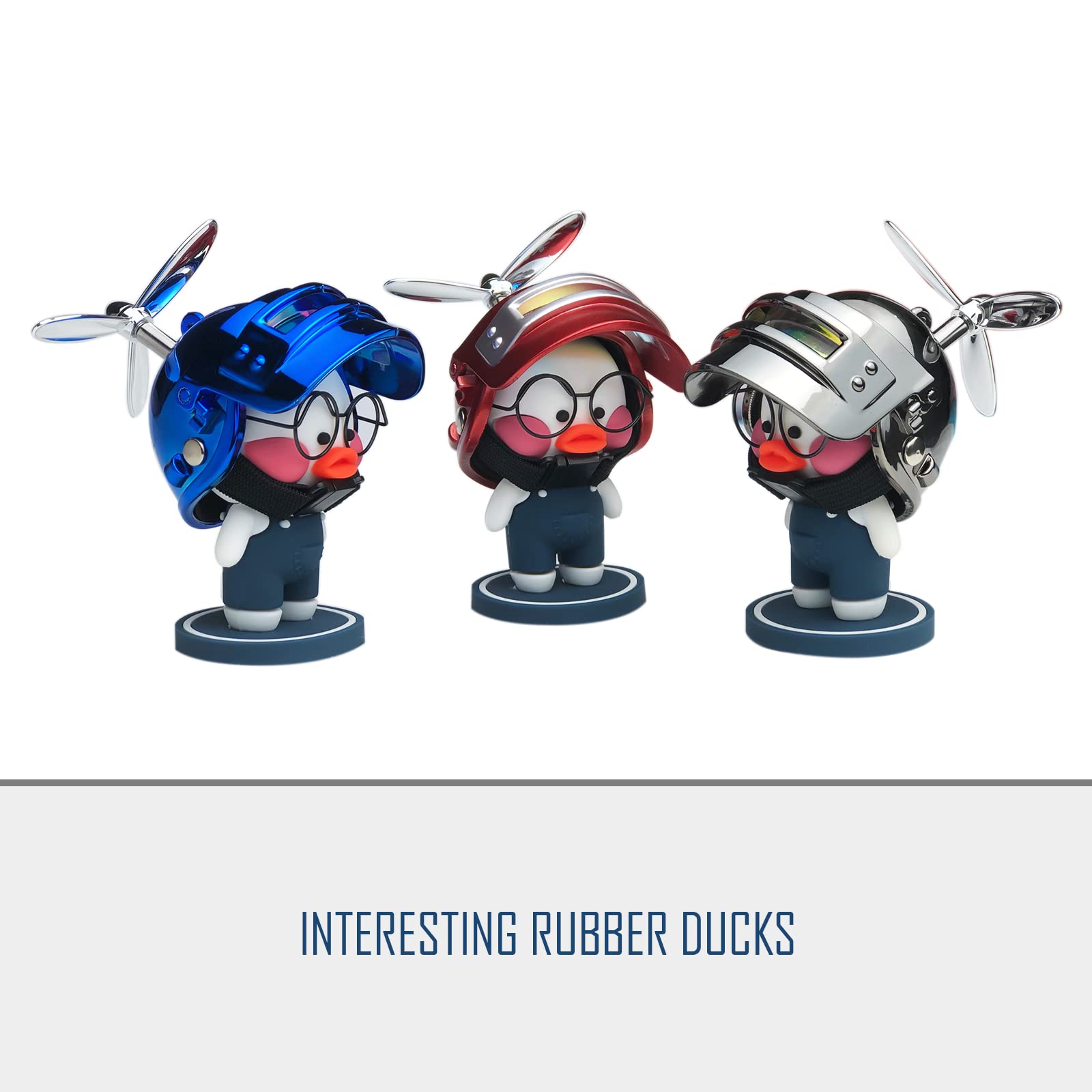 Collyon Car Dashboard Ornament Cute Rubber Duck,Office Car Cab Ornaments,Cool Spectacled Duck(Red)