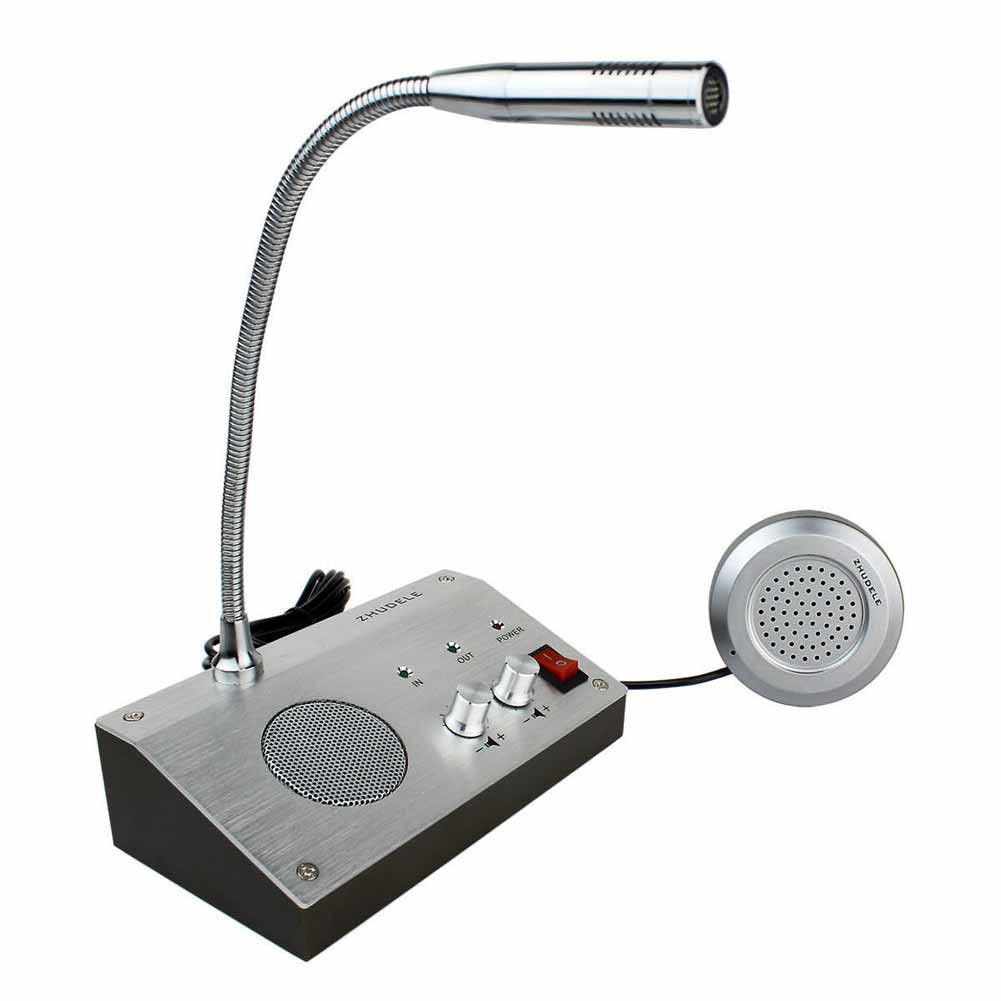 Higoo ZDL-9908 Bank/Office/Store/Station Counter Window Intercom System, Dual-Way Intercommunication Microphone, Interphone System